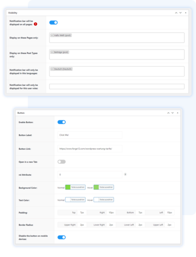 WordPress Notification Bar | Forge12 Interactive GmbH - Softwarehaus & IT-Lösungen